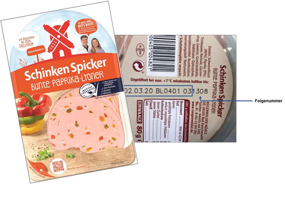 Fremdkörper in "Schinken Spicker Bunte Paprika" von Rügenwalder Mühle ...
